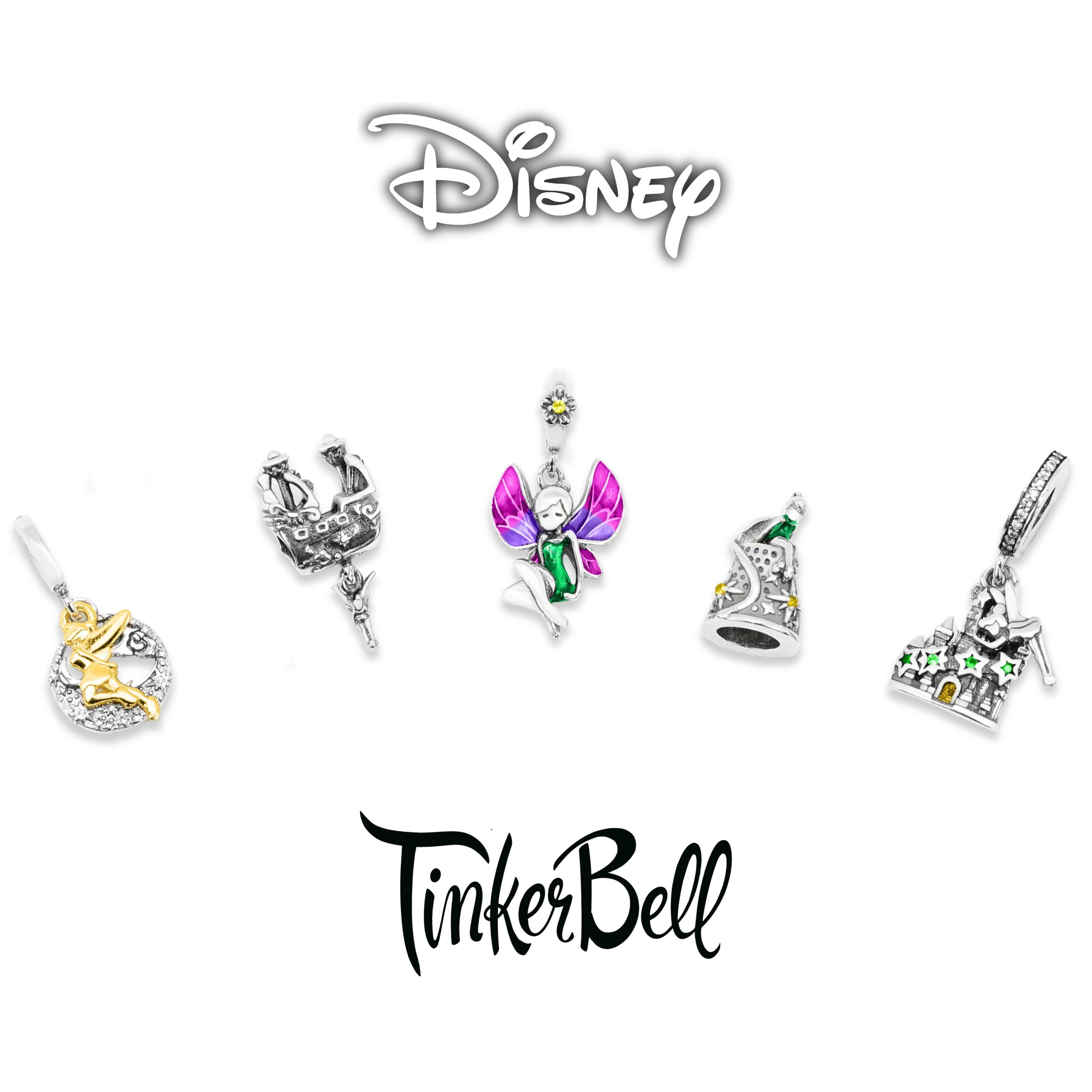 Disney Charms Tinker Bell | Sterling Silver & Gold Plated – Pretty ...